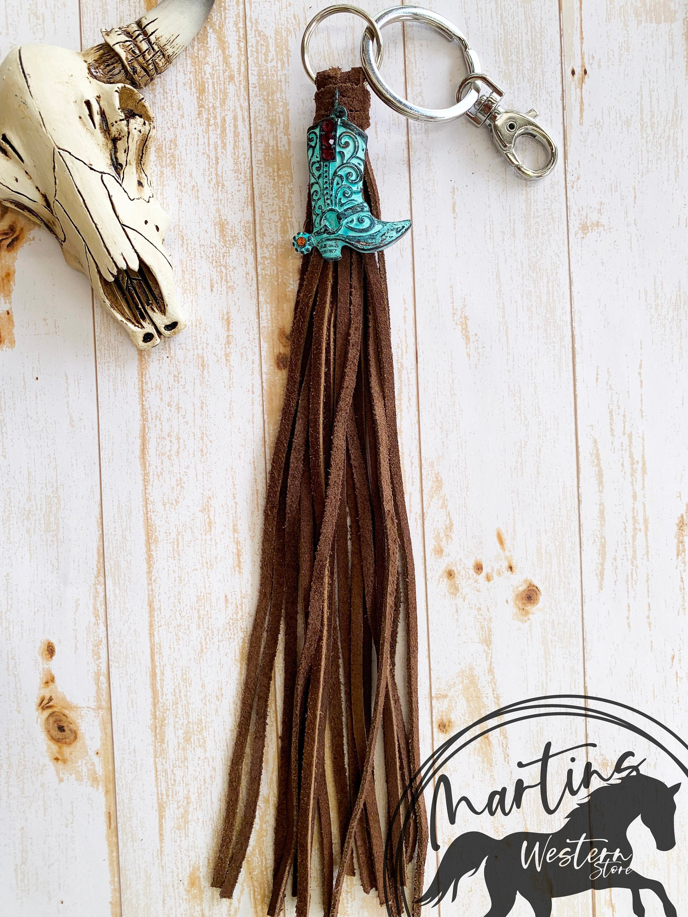 Leather Keychain Bag Charm Native American Tassel Hippie Boho - Etsy