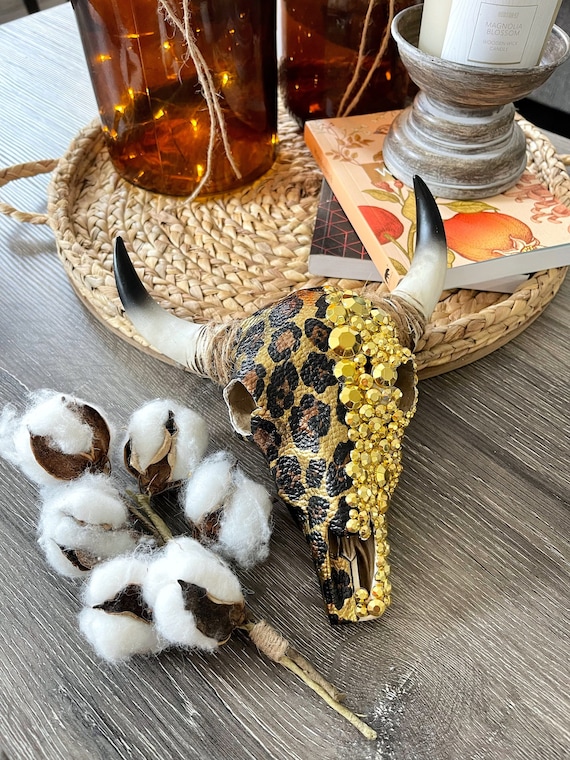 Bull Head Decor Western Bull Skull Cowskull Table Decor - Etsy