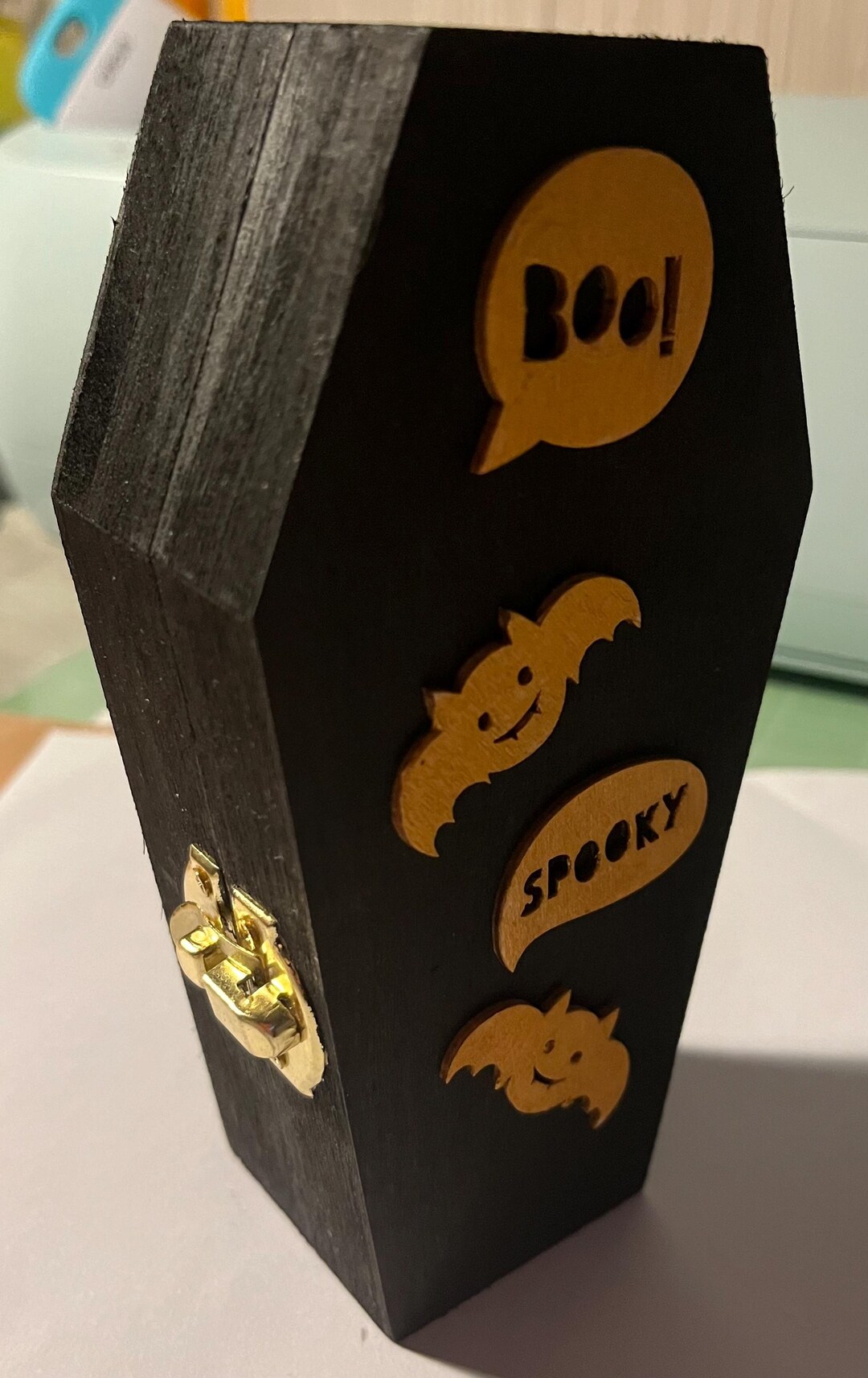 Coffin Box With Ghost on It - Etsy