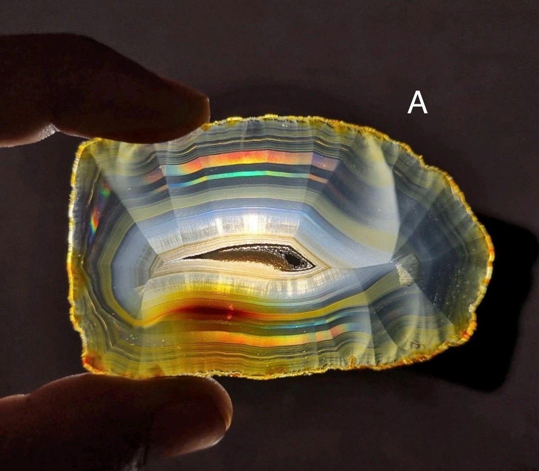 Rainbow Iris Agate Slice, Display Specimen - Etsy