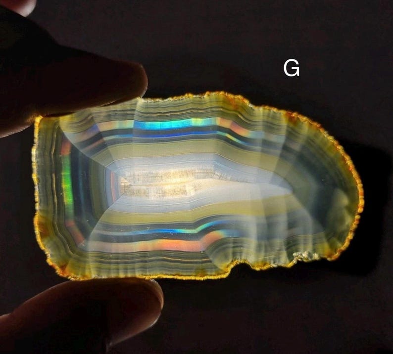 Rainbow Iris Agate Slice, Display Specimen - Etsy