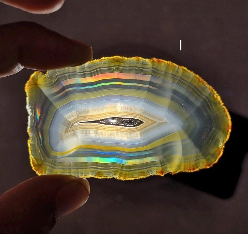 Rainbow Iris Agate Slice, Display Specimen - Etsy