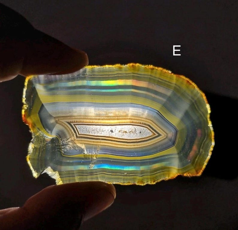 Rainbow Iris Agate Slice, Display Specimen - Etsy