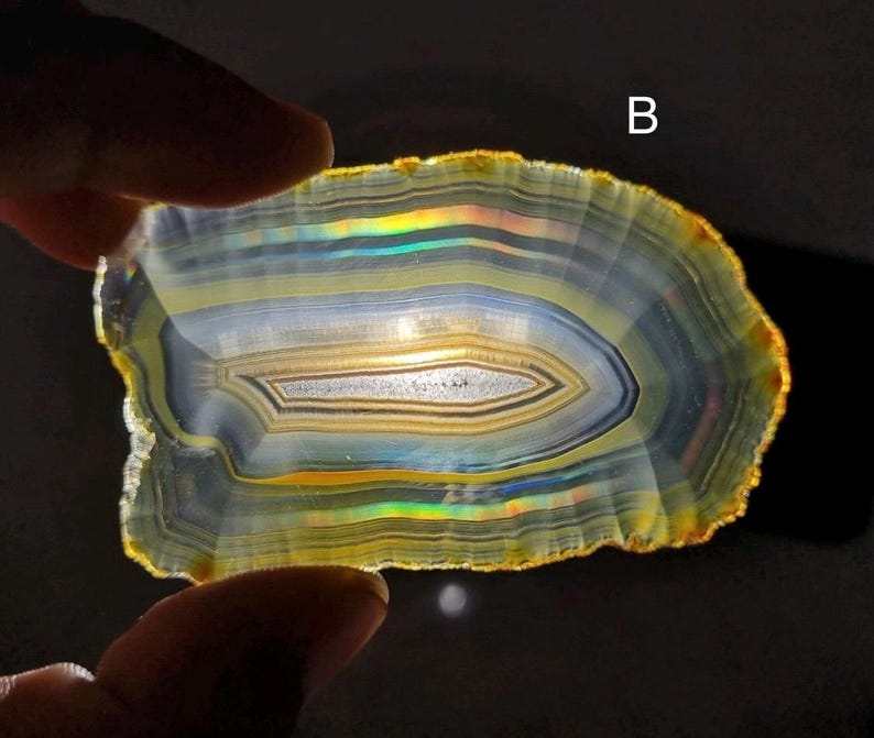 Rainbow Iris Agate Slice, Display Specimen - Etsy