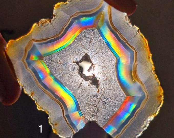 Rainbow Iris Agate Slice, Display Specimen - Etsy