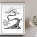 Japanese Bonsai Tree Pen & Ink Sketch, Downloadable Asian Art, Download ...