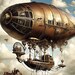 Steampunk Blimp, Downloadable Steampunk Dirigible in Color, Computer ...