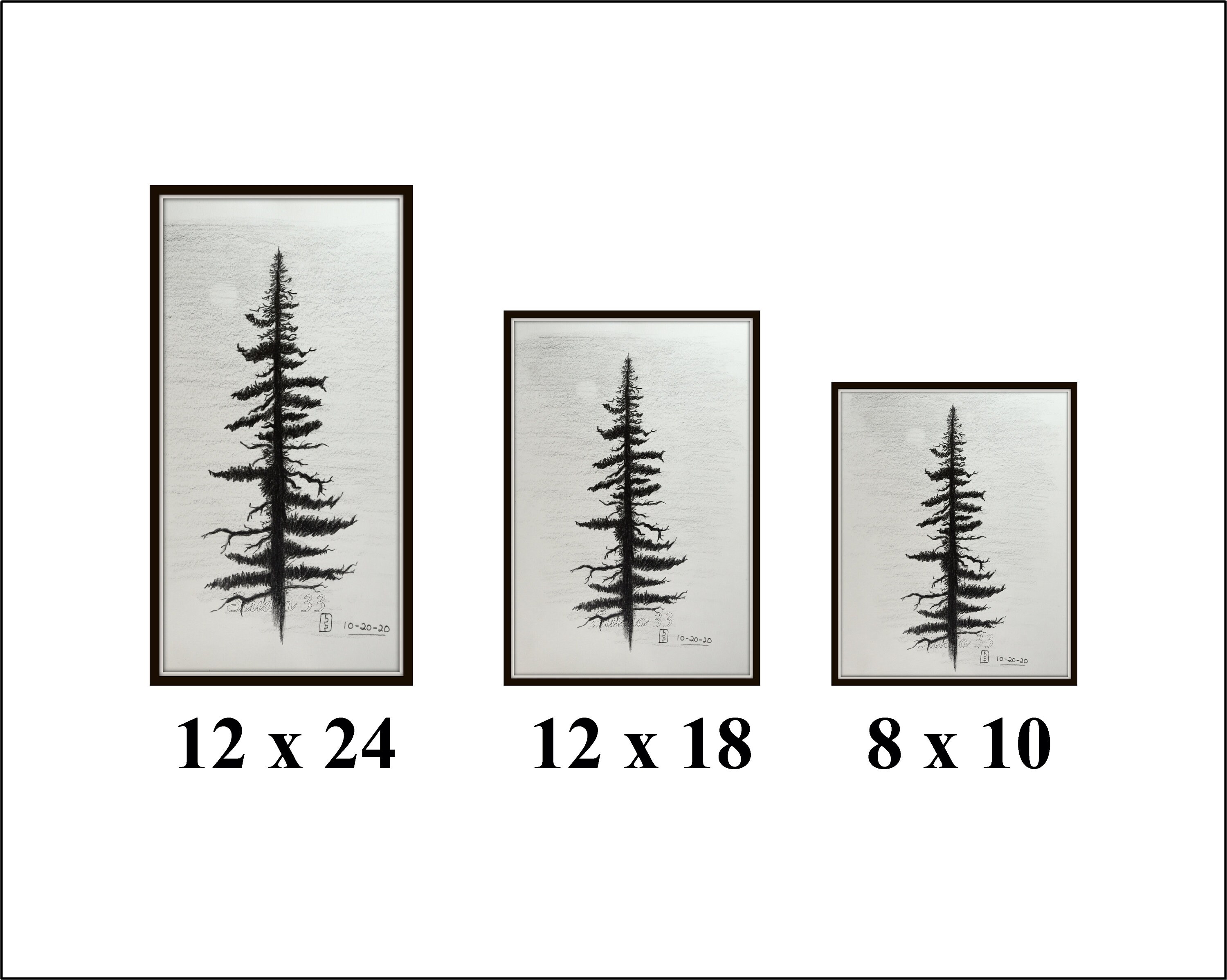 Pine Tree, Pen and Ink Drawing, Downloadable Art, Printable Digital ...