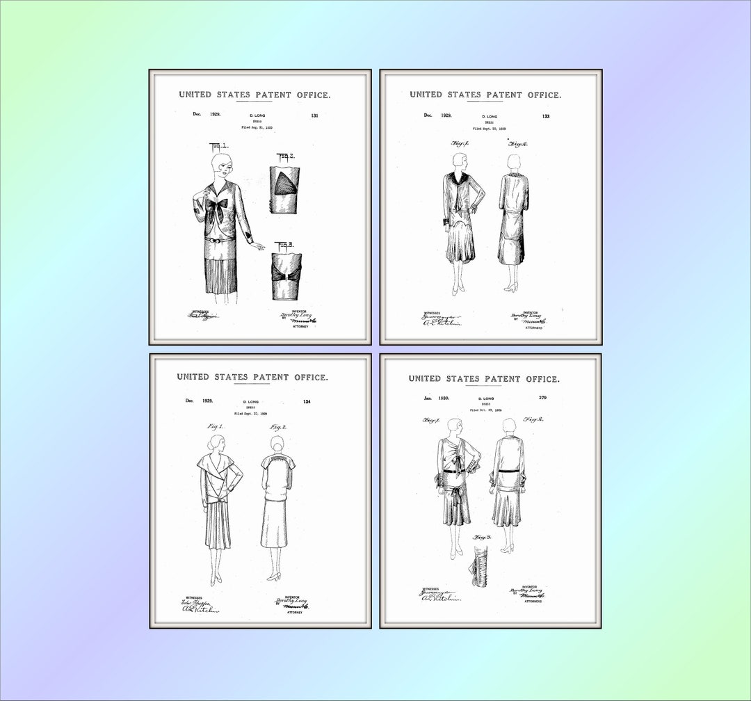 Womens Dress Patents From 1929 and 1930 (pre-depression) - Downloadable ...