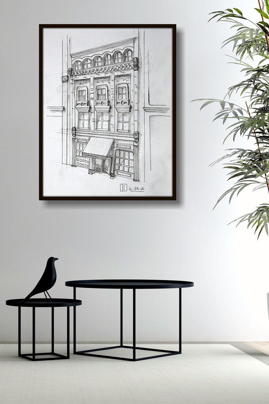 Vintage Storefront Pen and Ink Drawing, Old Town Wall Art (digital ...
