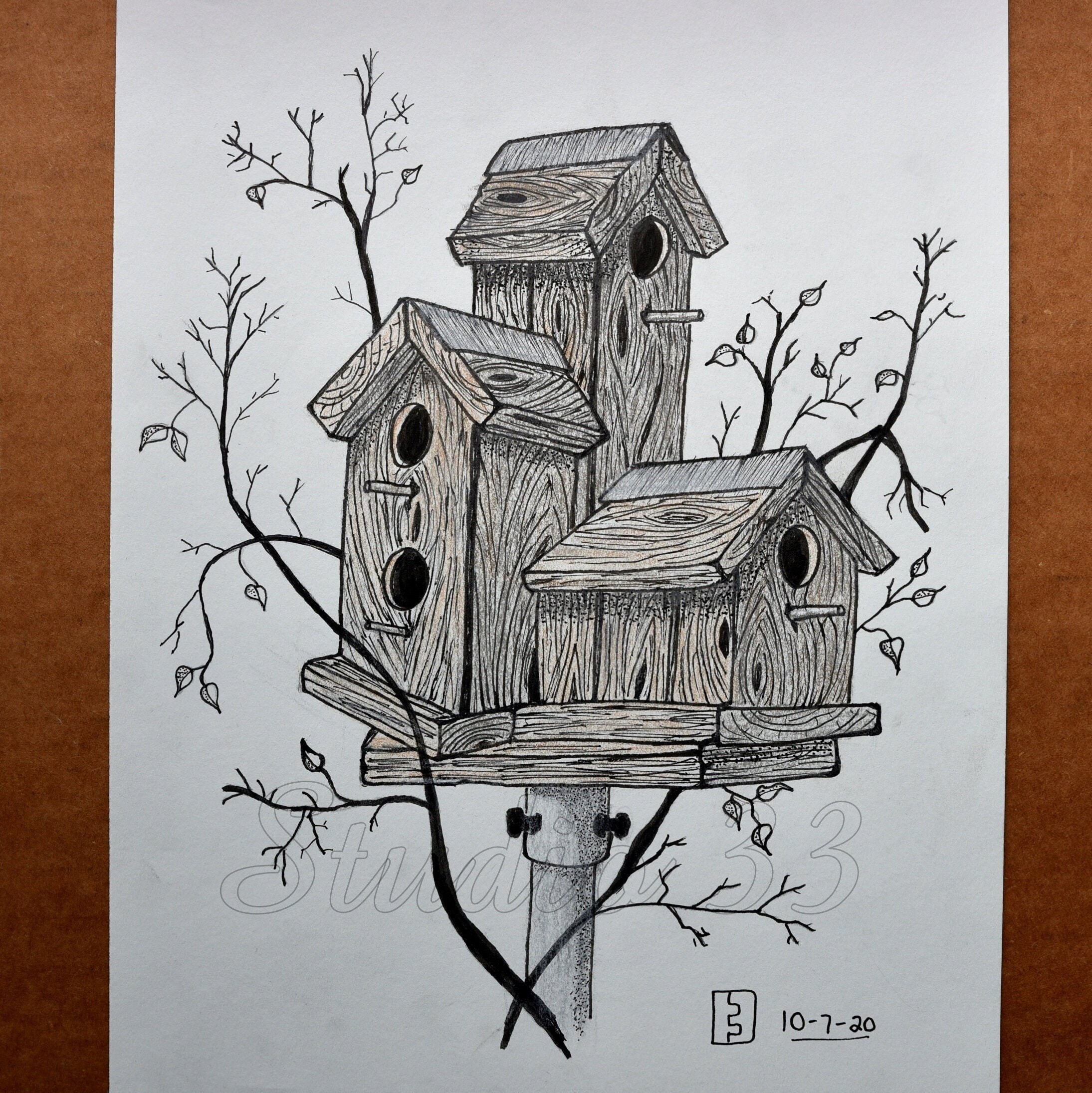 Birdhouse Drawing Trees