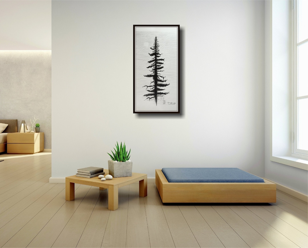Pine Tree, Pen and Ink Drawing, Downloadable Art, Printable Digital ...