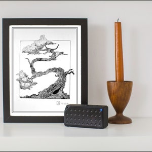 Japanese Bonsai Tree Pen & Ink Sketch, Downloadable Asian Art, Download ...