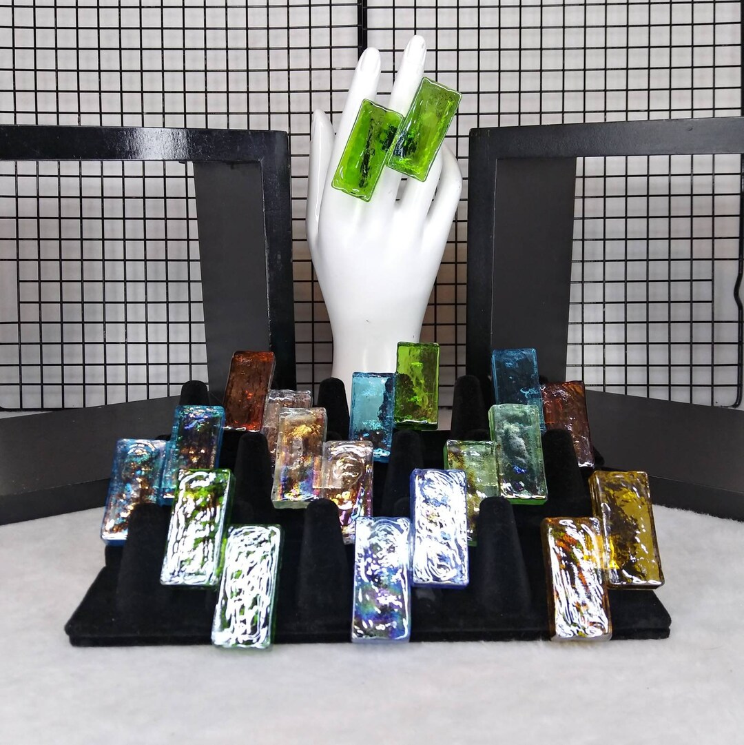 Iridescent Cool Rings, Colored Glass Rings, Quirky & Affordable Rings ...