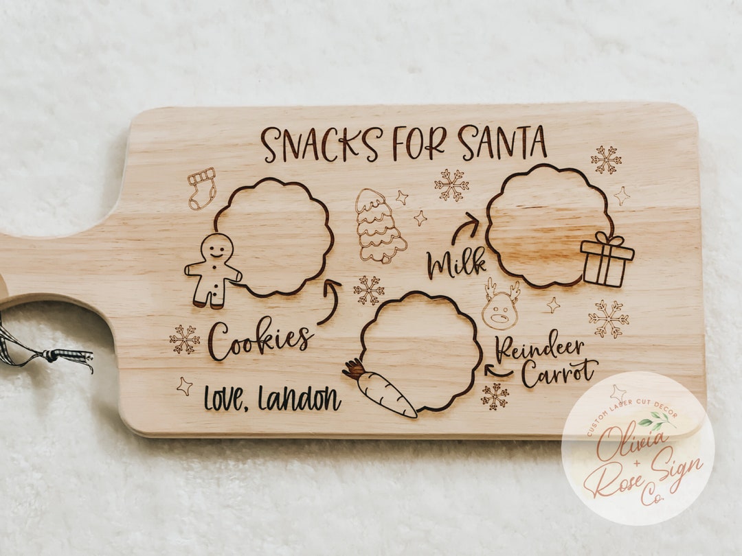 Santa's Treats Board Santa Tray Santa's Cookies Tray Santa Board ...