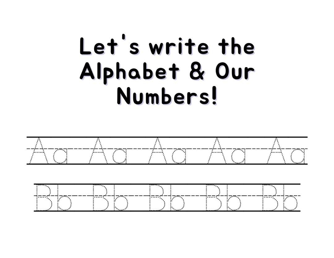 Traceable ABC and Numbers - Etsy