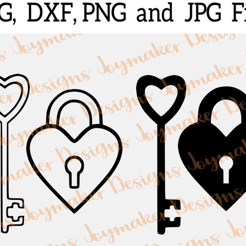 Heart Lock Key SVG DXF Valentine's Love Design | Etsy