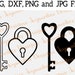 Heart Lock Key SVG, DXF, Valentine's, Love, Design, Clipart, Clip Art ...