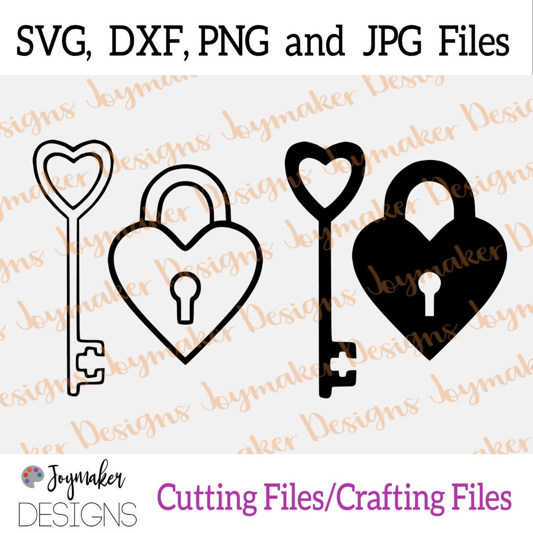 Heart Lock Key SVG, DXF, Valentine's, Love, Design, Clipart, Clip Art ...