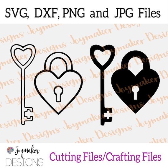 Heart Lock Key SVG DXF Valentine's Love Design | Etsy