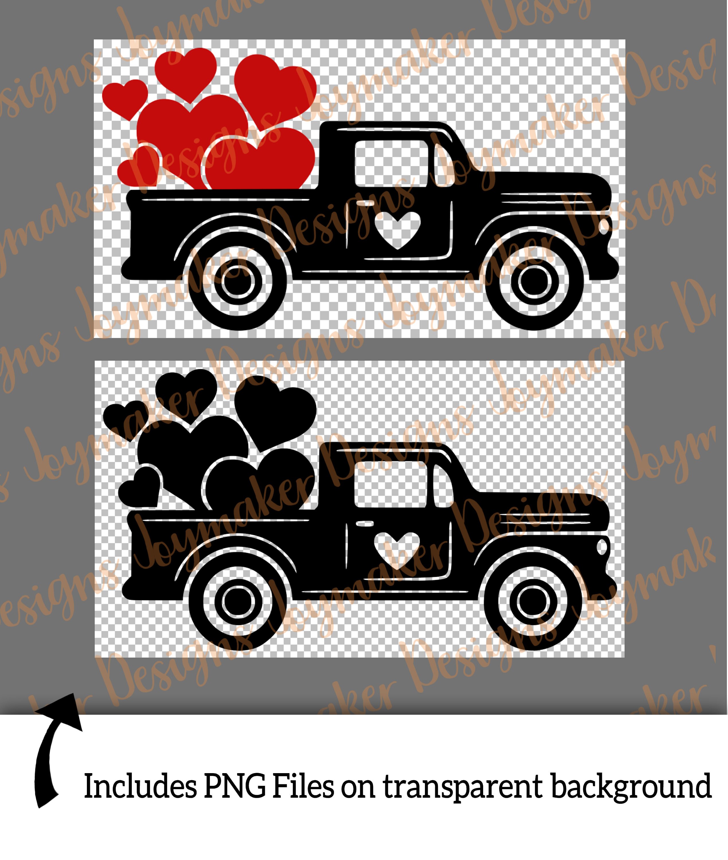Truck SVG Hearts, DXF, Valentine Truck SVG, Love, Design, Love Sign ...