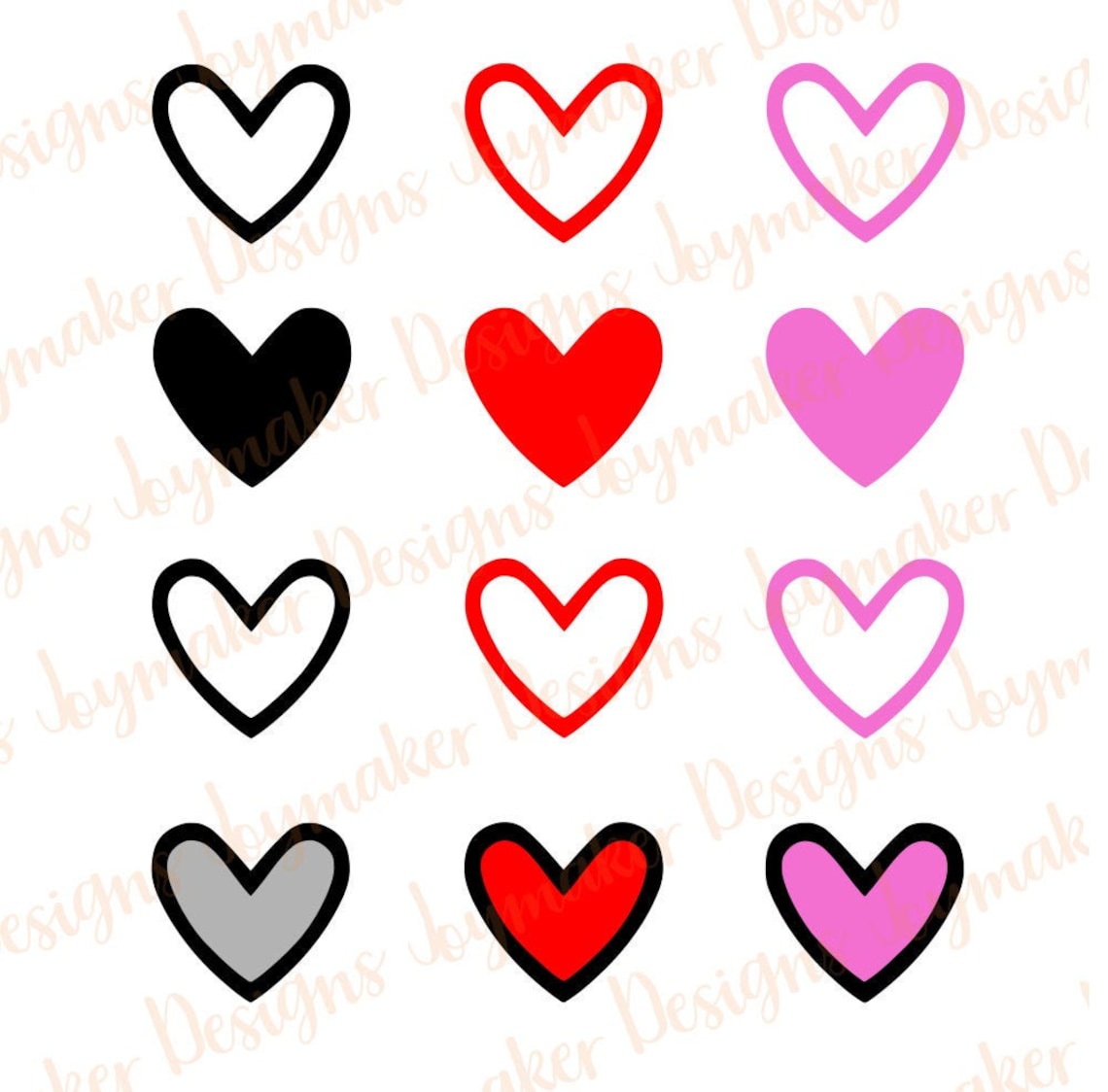 Simple Hearts SVG, Heart Shape, Valentine's, Love, Design, Clipart ...