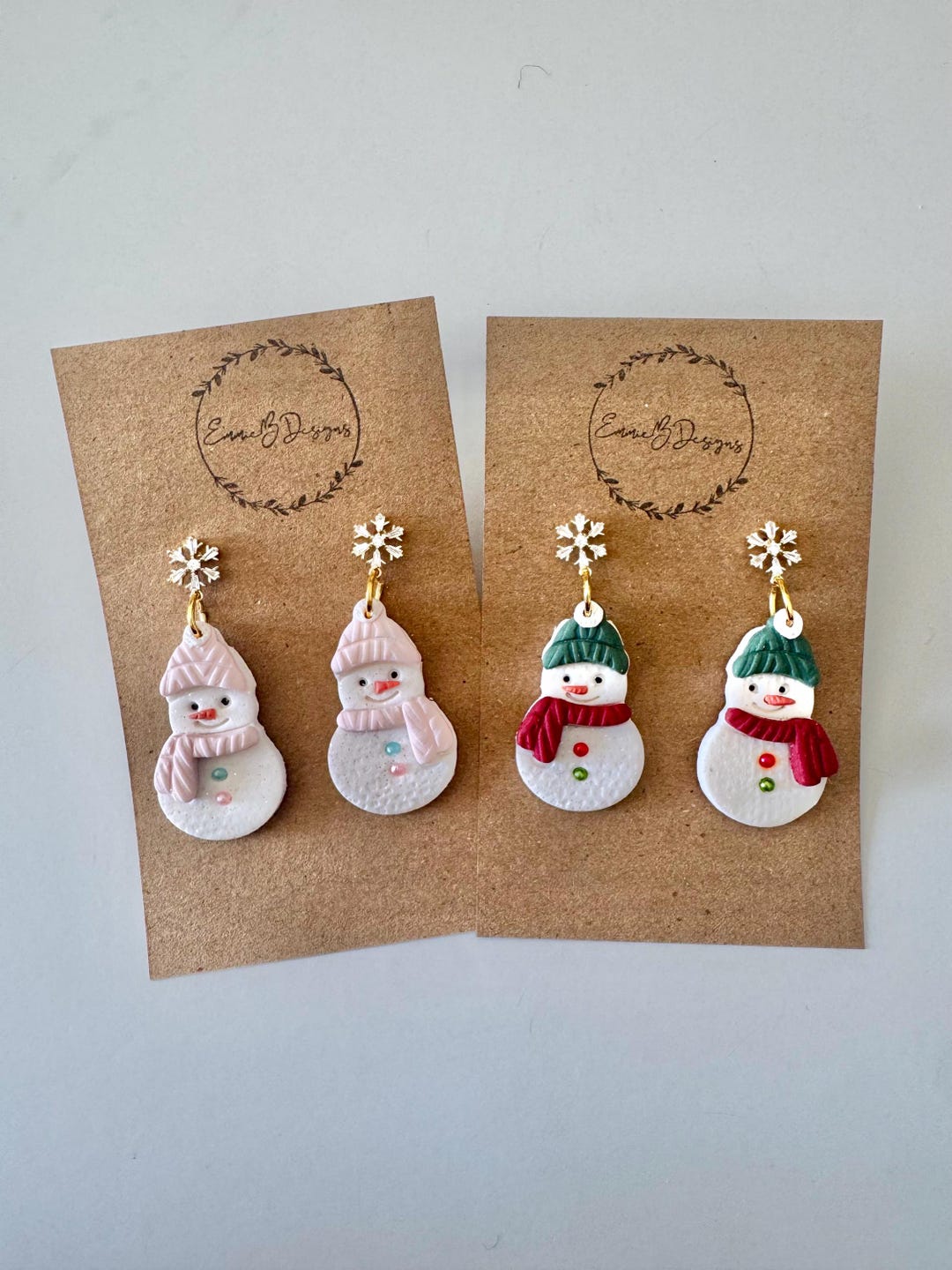 Christmas, Winter, Polymer Clay, the Winter Snowman Dangle With CZ ...