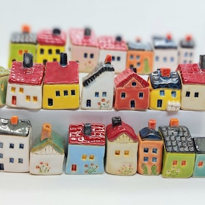 Little Ceramic Houses Sold Individually Handmade Different - Etsy