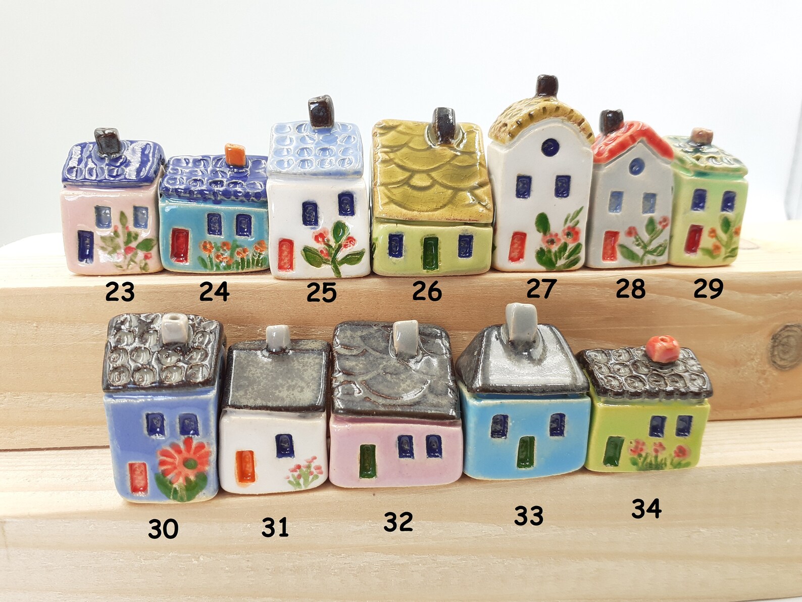 Little Ceramic Houses Sold Individually Handmade Different - Etsy