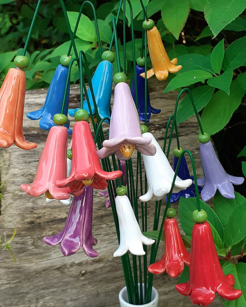 Decorative Ceramic Flowers (1 Pc) | Bellflowers | Herebells | Bluebell ...