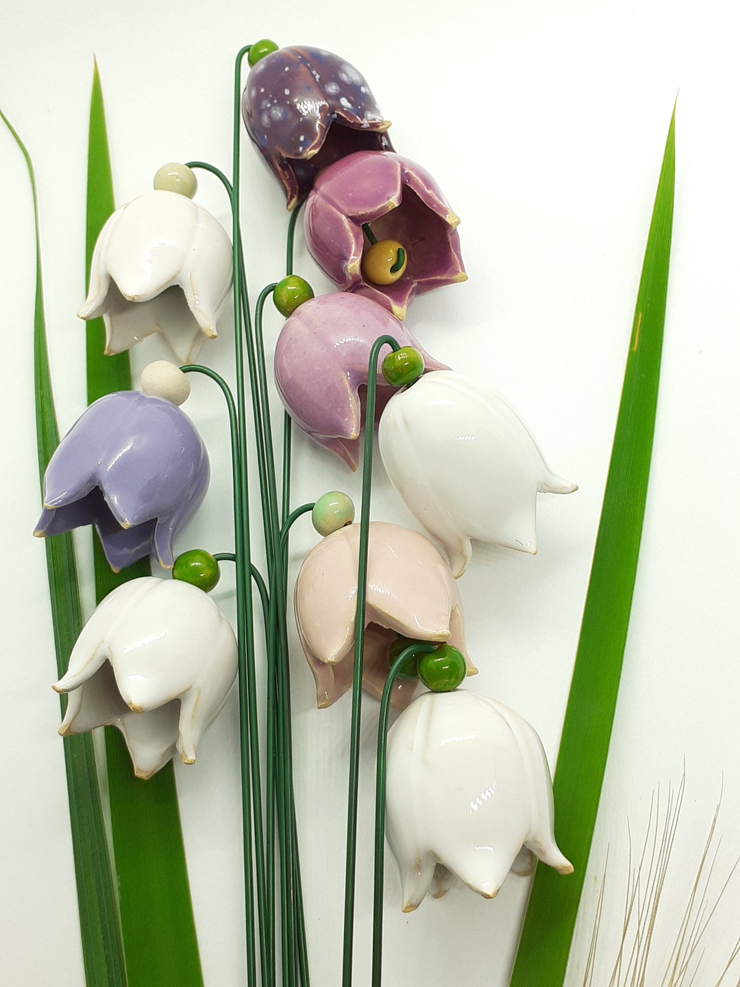 Decorative Ceramic Flowers (1 Pc) | Bellflowers | Herebells | Bluebell ...