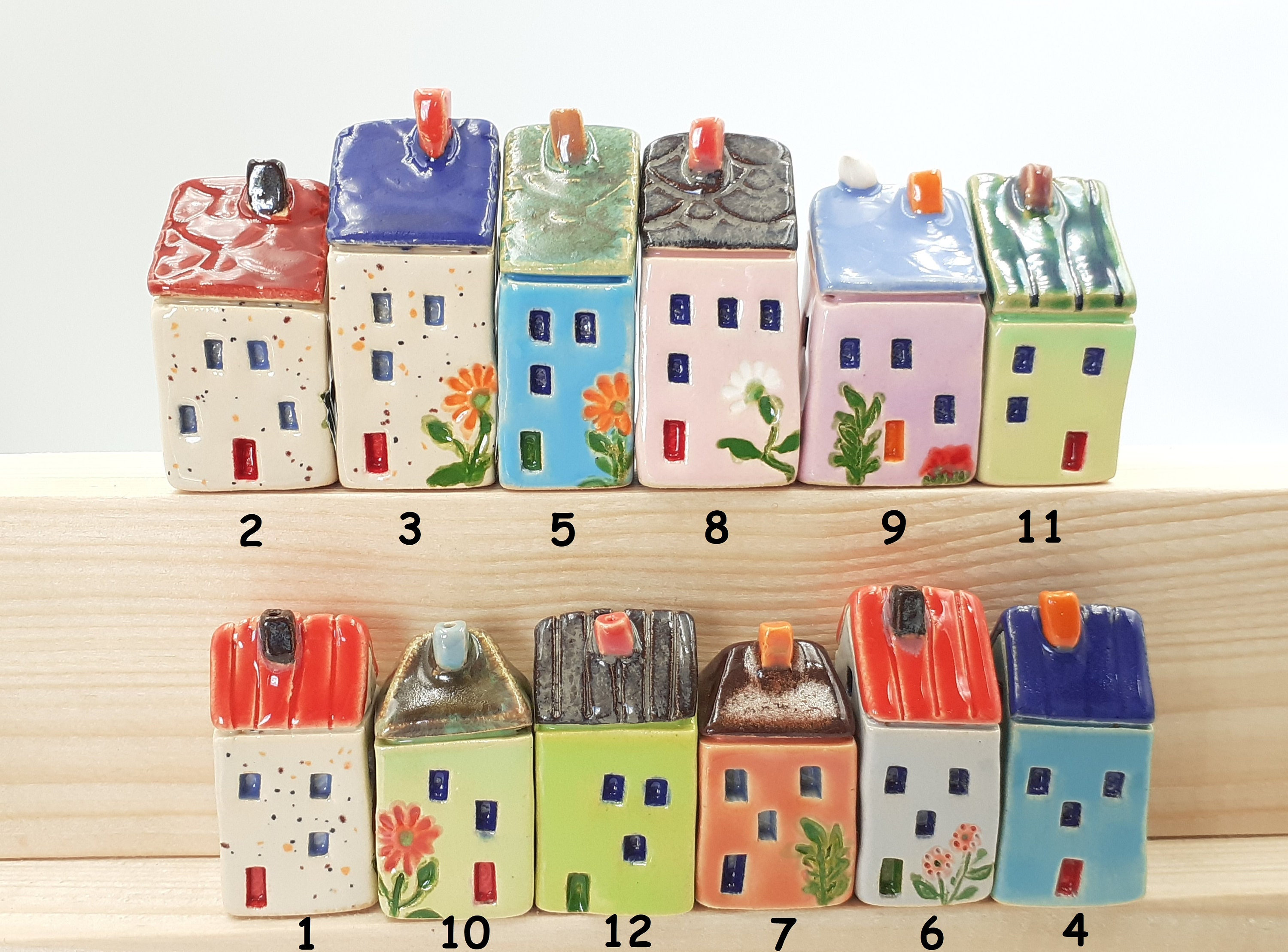 Little Ceramic Houses Sold Individually Handmade Different - Etsy