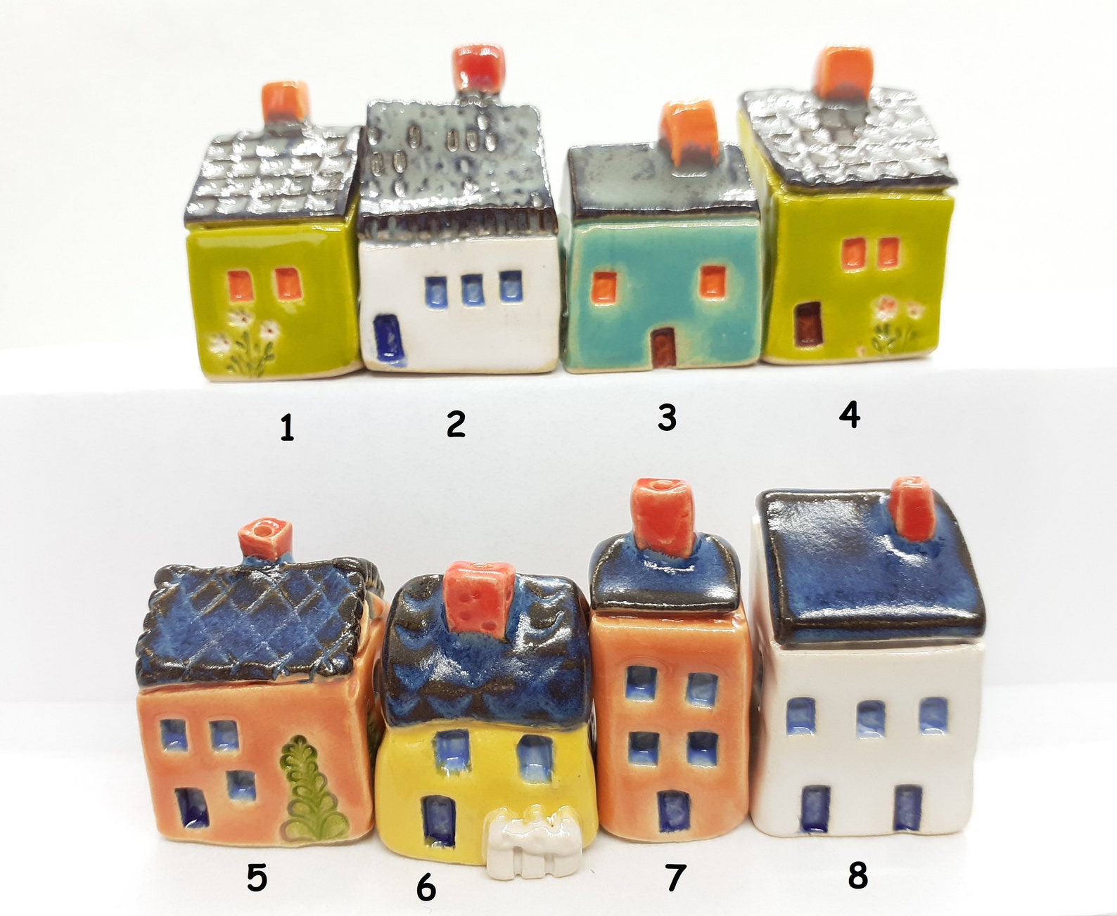 Little Ceramic Houses Sold Individually Handmade Different - Etsy