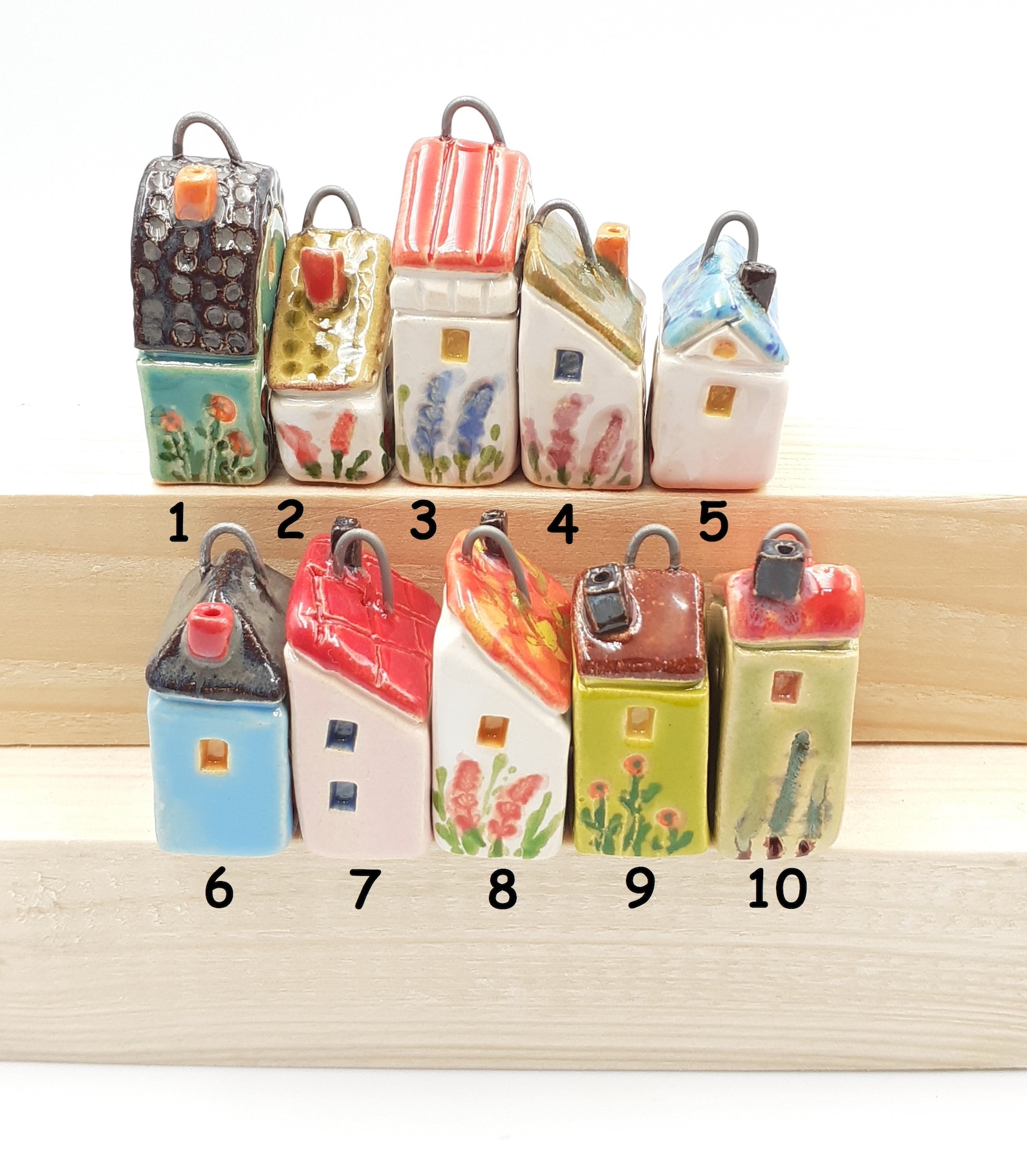 Little Ceramic Houses to Hang Sold Individually | Handmade | Different ...