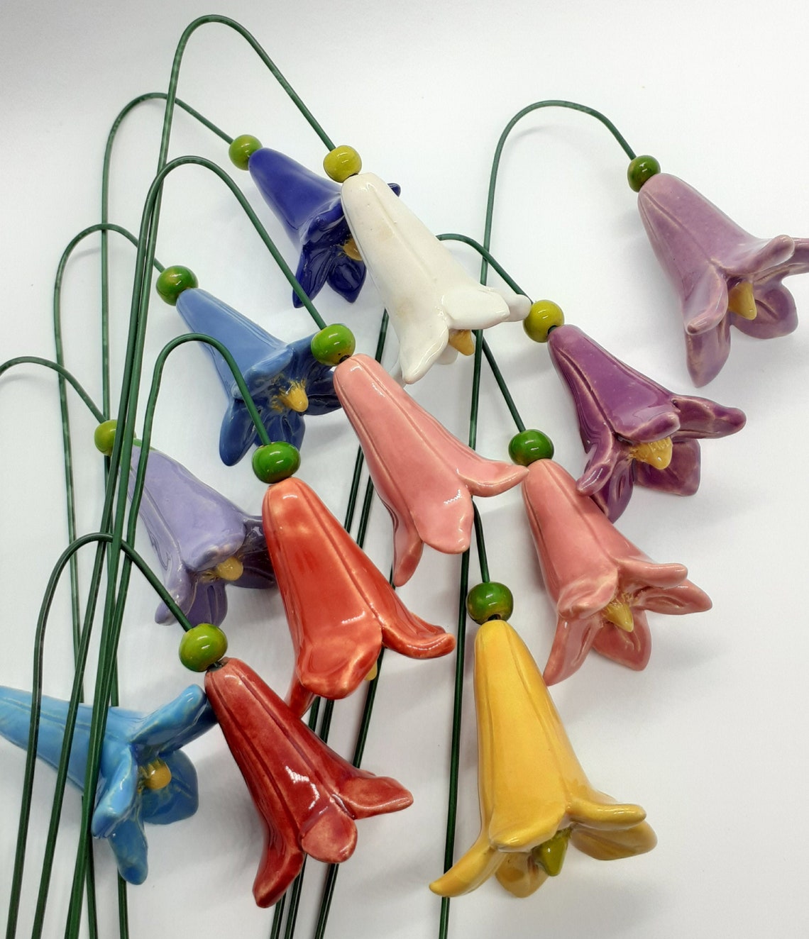 Decorative Ceramic Flowers Bellflowers Herebells - Etsy UK