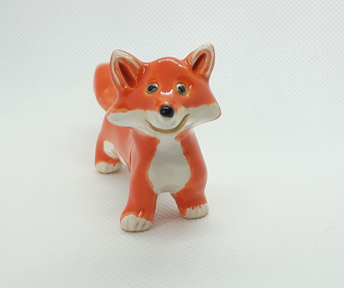 Ceramic Fox Hand-formed and Hand-painted Ceramic Sculpture - Etsy