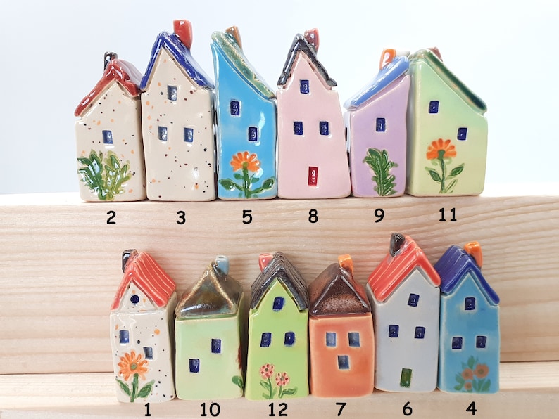 Little Ceramic Houses Sold Individually Handmade Different - Etsy
