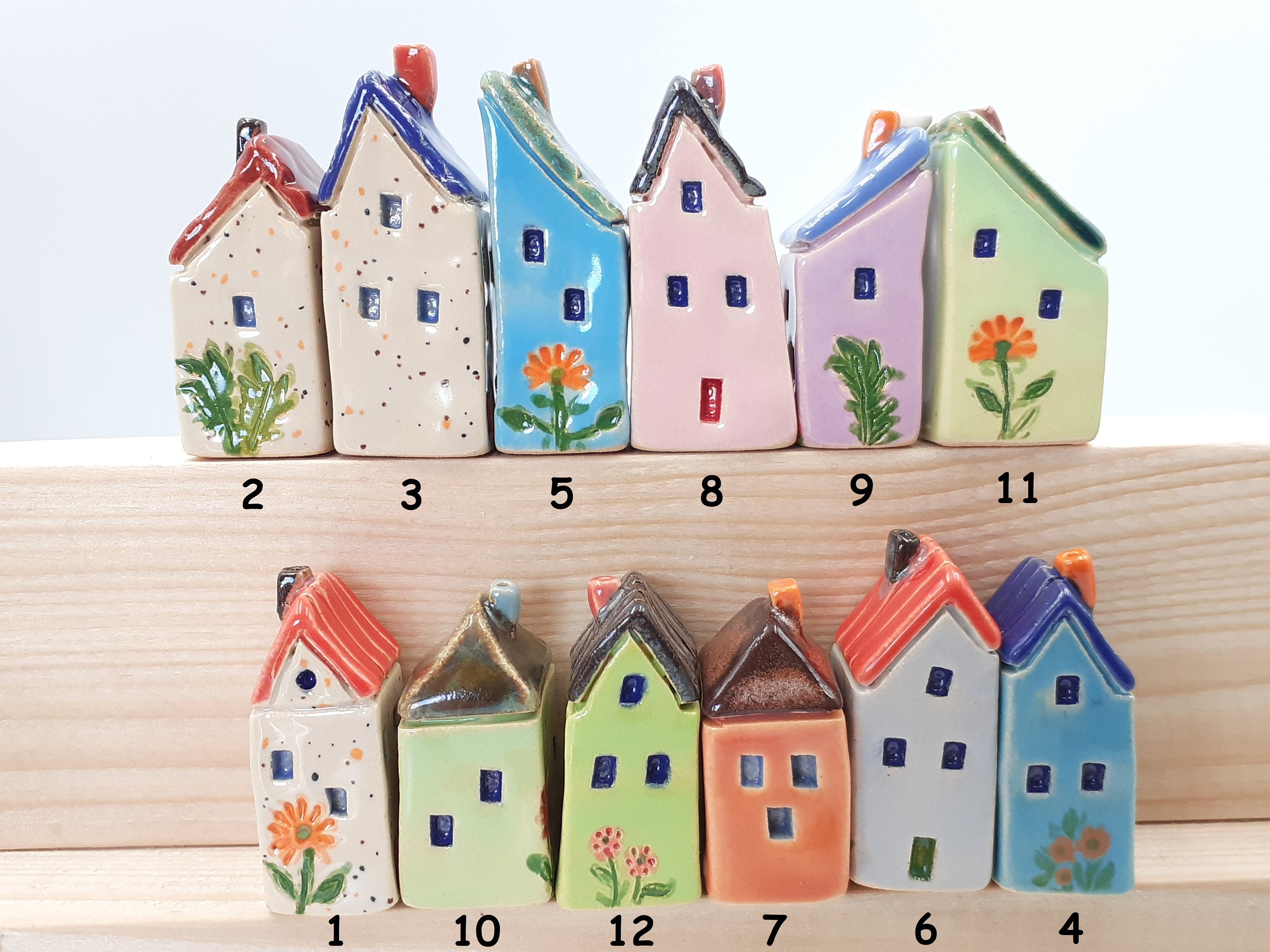 Little Ceramic Houses Sold Individually (1 Pc) | Handmade | Different ...