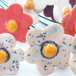 Decorative Ceramic Flowers (1 Pc) | Ceramic Blossom | Different Colors ...
