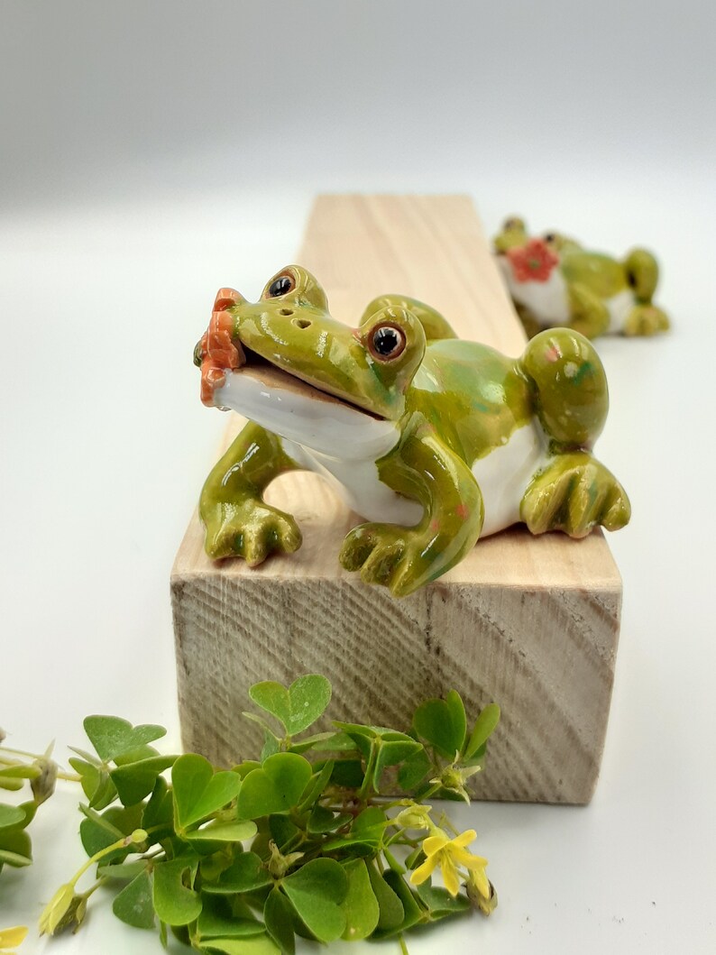 Ceramic Frog With Flower Hand-formed and Hand-painted - Etsy