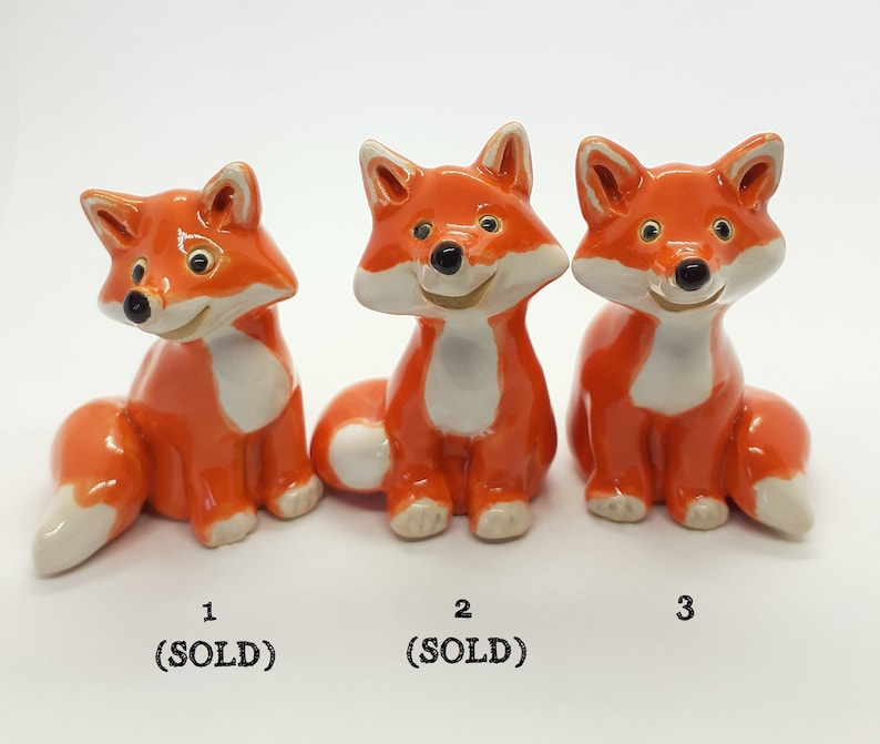 Ceramic fox Hand-formed and hand-painted Ceramic sculpture | Etsy