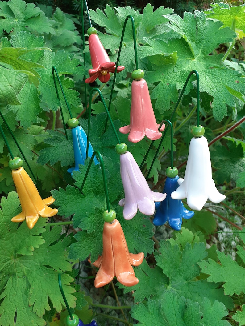 Decorative Ceramic Flowers (1 Pc) | Bellflowers | Herebells | Bluebell ...