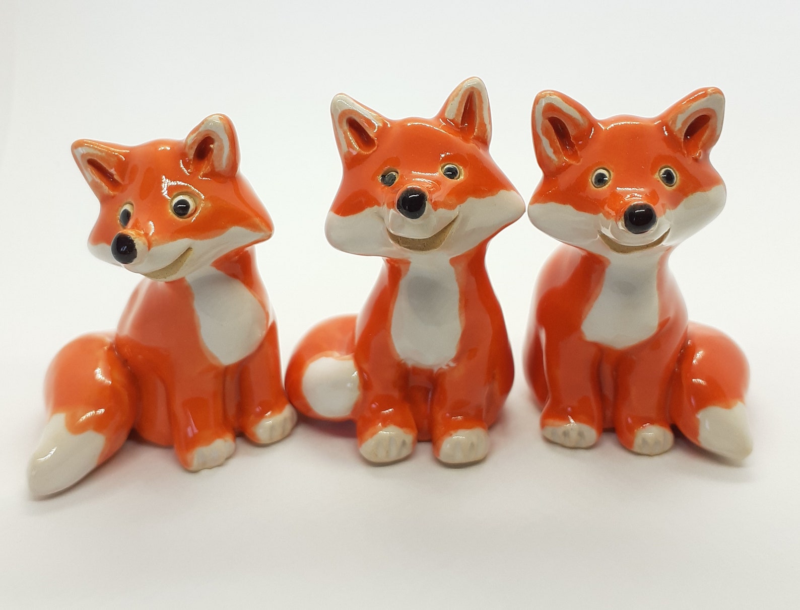 Ceramic Fox Hand-formed and Hand-painted Ceramic Sculpture | Etsy