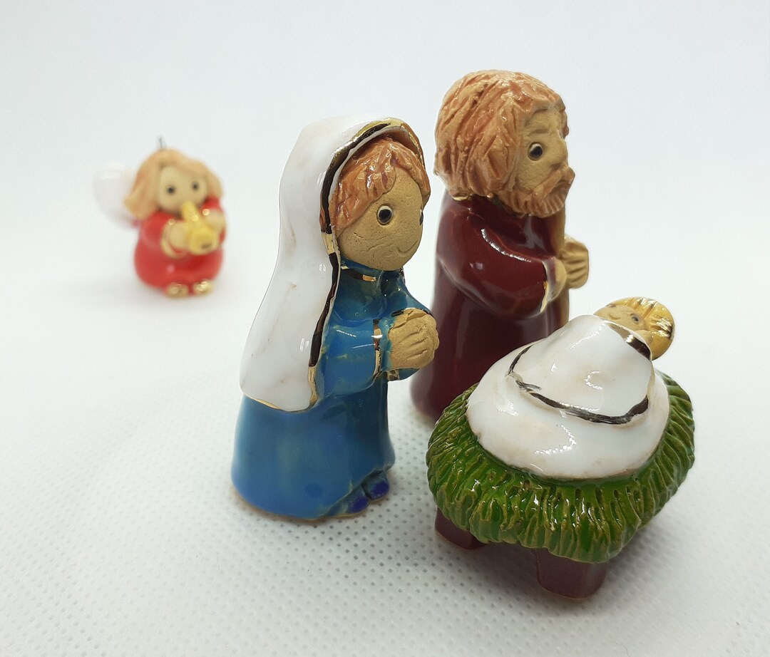 Ceramic Holy Family set Hand-formed and Hand-painted Ceramic Sculpture ...