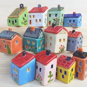 Little Ceramic Houses Sold Individually (1 Pc) | Handmade | Different ...