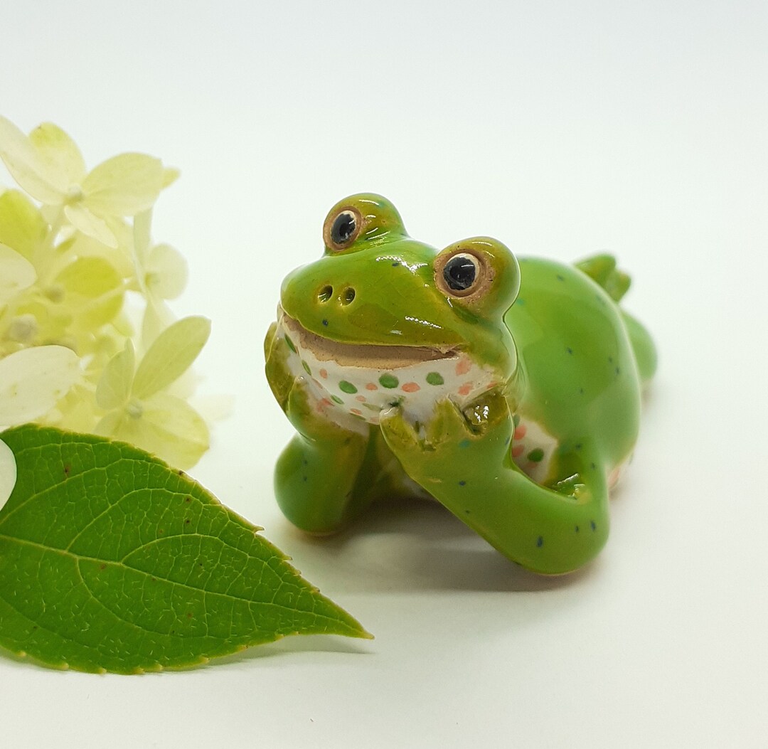 Ceramic Frog | Hand-formed and Hand-painted (1 Pc) | Ceramic Sculpture ...
