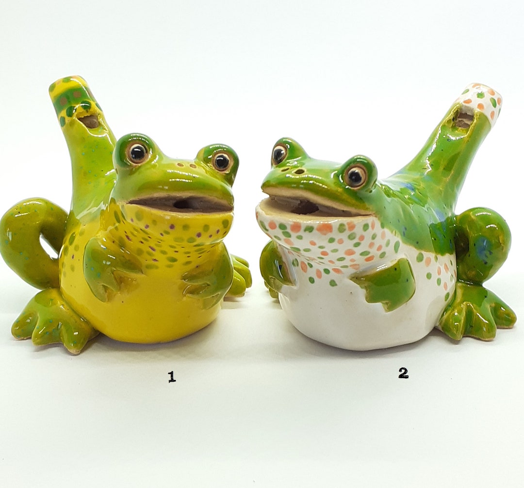 Ceramic Frog Water Whistle Hand-formed and Hand-painted Ceramic ...