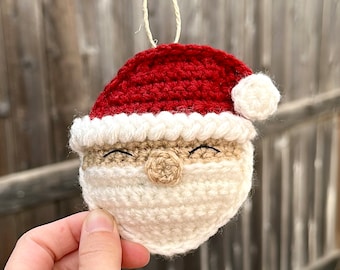 Vintage Crochet PDF Pattern Santa Face Christmas Ornament - Etsy