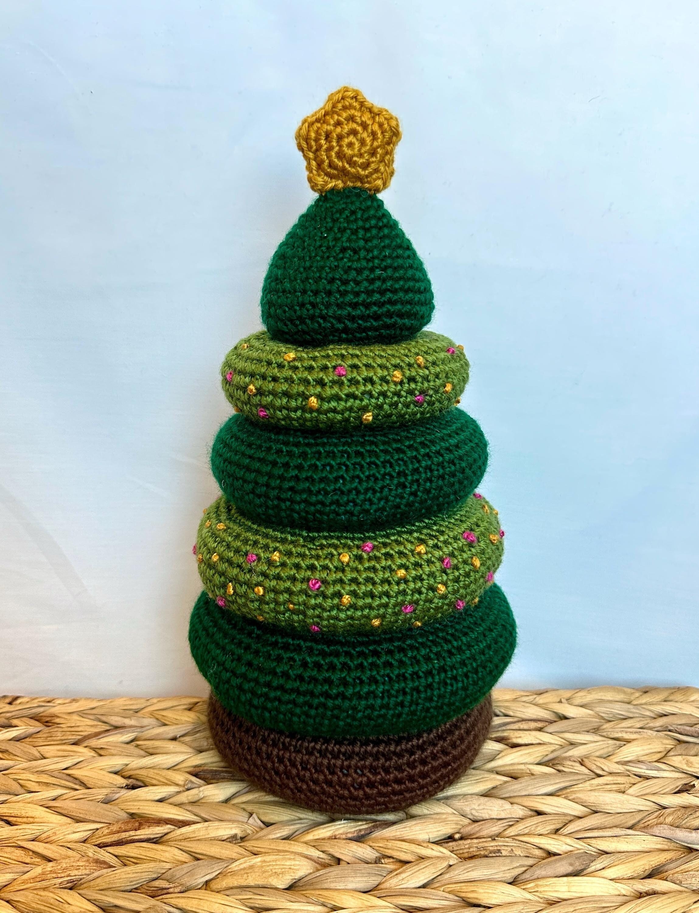 PATTERN Crochet Christmas Tree Stacking Toy Pattern, Crochet Stacking ...