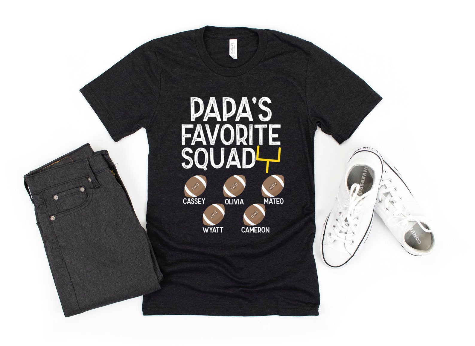 Papa Football Shirt/ Customized Papa Football Gift/ Papa's Favorite ...